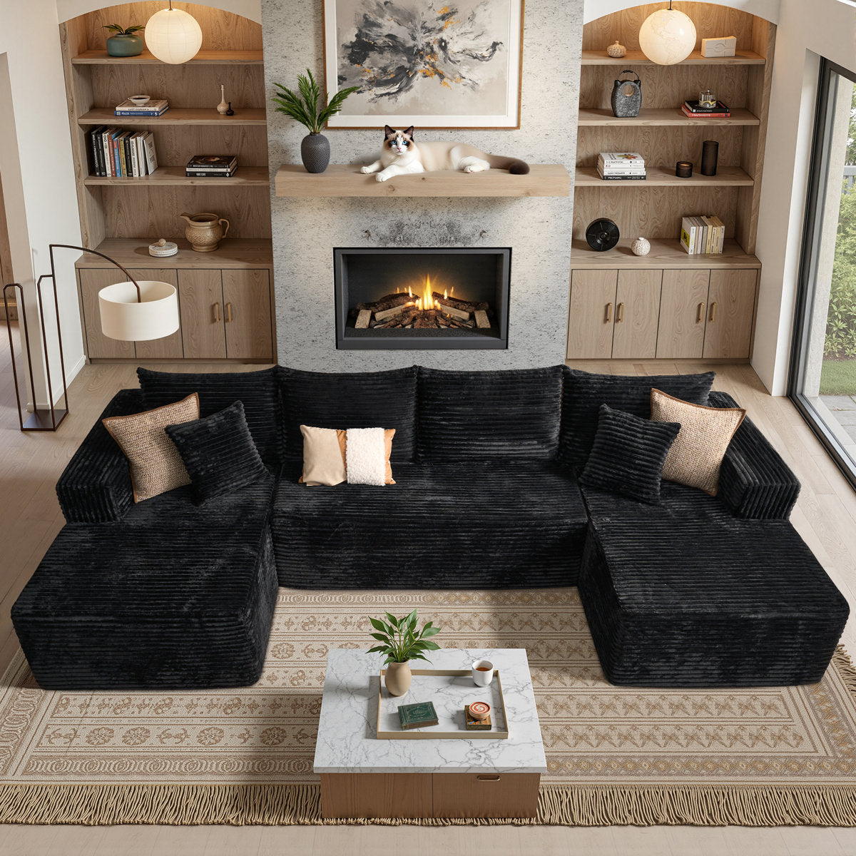 4-Seater Oversized Modular Corduroy Sectional Couch – Westido - Stylish ...